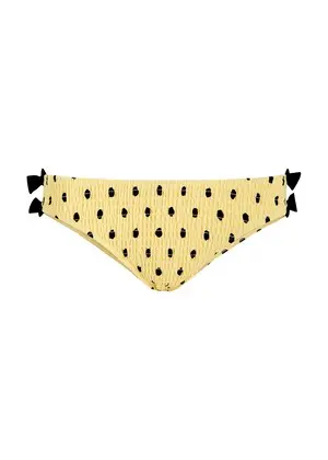 DAMSON MADDER Spot-print Shirred Bikini Briefs - Yellow