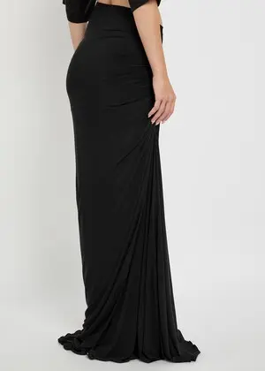 Alaïa Stretch-mesh Maxi Skirt - Black
