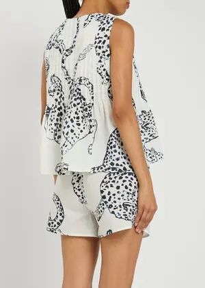 Desmond & Dempsey Jag Printed Cotton Pyjama Set