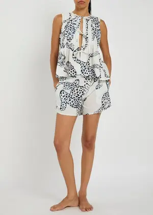 Desmond & Dempsey Jag Printed Cotton Pyjama Set