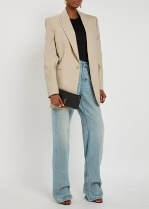 Saint Laurent Wool Blazer - Beige