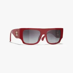 Chanel Square Frame Sunglasses - Red