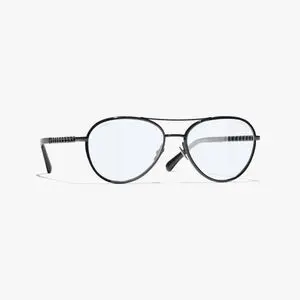 Chanel Pilot Blue Light Glasses - Black