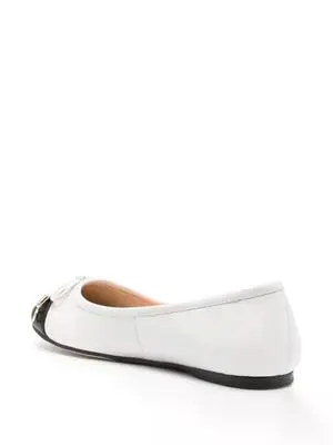 TWINSET Bow-detailed Two-tone Ballerina Shoes
