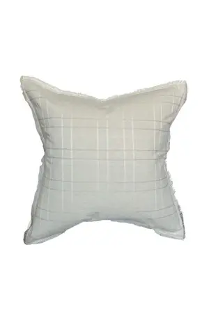 LINEN & JAMES Teddy | Woven Plaid Linen Pillow Cover - Cream