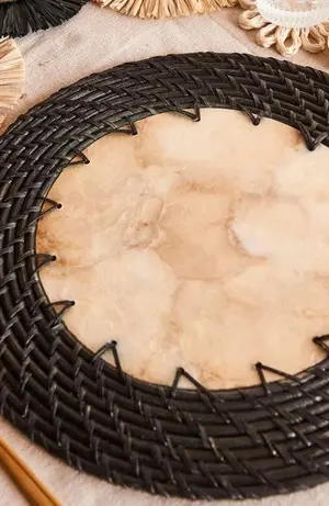 KUBO Capiz Shell Placemats With Set Of 2
