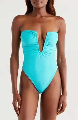 Ramy Brook Bianka Plunge One-piece Swimsuit - Beach Blue