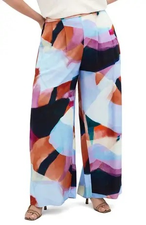 CITY CHIC Printed Wide Leg Pants