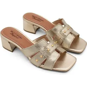 BOTTERO Studded Leather Slide Sandal - Dourado