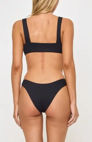 L*Space Willow Pucker Textured Bikini Top - Black