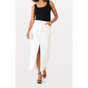 VOYAGEUR BY MERSEA Hopper Denim Maxi Skirt - White Shell