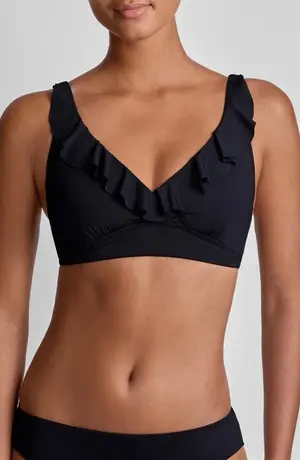 Ralph Lauren Ruffle Underwire Bikini Top - Black