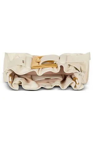 Balmain Mini Anthem Leather Shoulder Bag - Cream