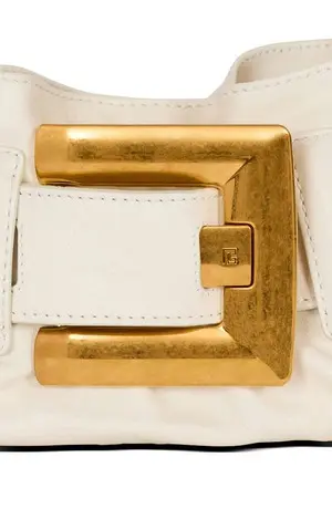 Balmain Mini Anthem Leather Shoulder Bag - Cream