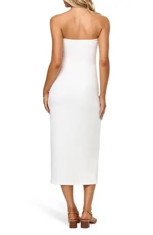 L*Space Lisette Strapless Ribbed Dress - Cream