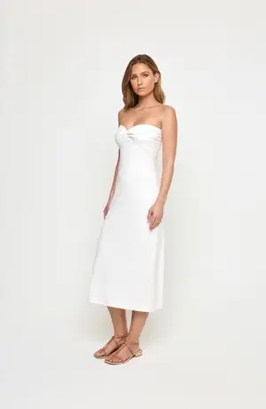 L*Space Lisette Strapless Ribbed Dress - Cream