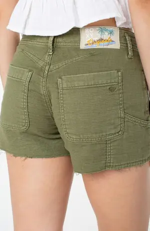 Roxy Beachrock Denim Cutoff Shorts - Four Leaf Clover Solid