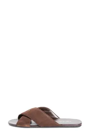 Prada Crisscross Slide Sandal - Moro