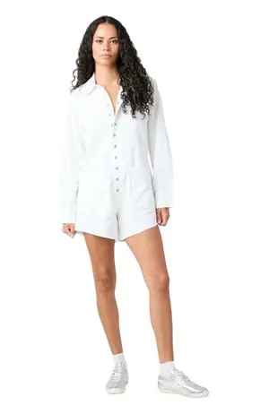 Women's White Long Sleeve Rompers