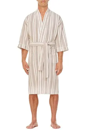 Majestic International Summer Stripe Robe - Mushroom Stripe