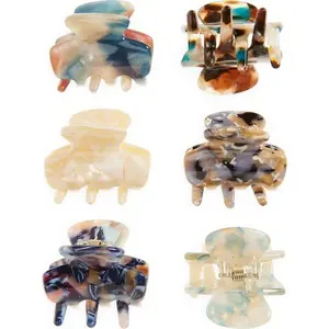 Tasha Assorted Mini Jaw Hair Clips 6-pack - Blue Multi