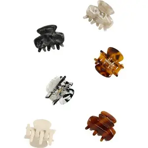Tasha Assorted Mini Jaw Hair Clips - 6-Pack Neutral Multi