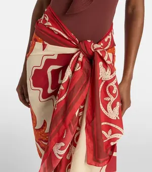 Johanna Ortiz Cotton Printed Beach Cover-up - Red