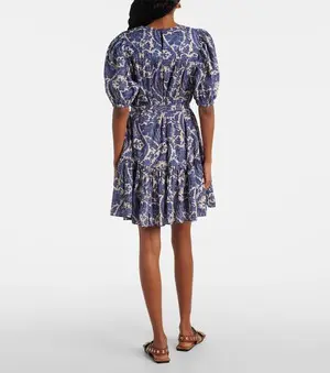 Ulla Johnson Rosalie Printed Cotton-blend Minidress - Blue