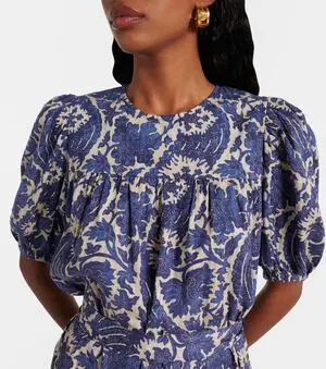 Ulla Johnson Rosalie Printed Cotton-blend Minidress - Blue