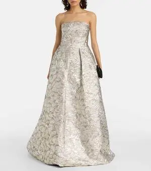 Monique Lhuillier Jacquard Bustier Gown