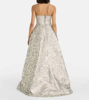 Monique Lhuillier Jacquard Bustier Gown