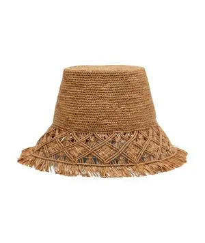 ZIMMERMANN Macramé Raffia Bucket Hat