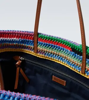Miu Miu Large Crochet Leather-trimmed Tote