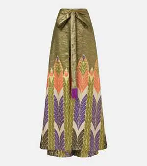 Valentino Garavani Printed Silk-blend Wide-leg Pants