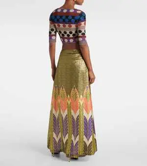 Valentino Garavani Printed Silk-blend Wide-leg Pants
