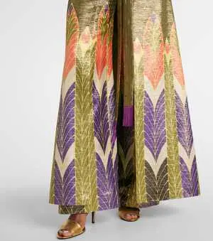 Valentino Garavani Printed Silk-blend Wide-leg Pants
