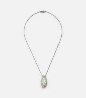 Yeprem Reign Supreme Opal And Diamond Pendant Necklace - Silver