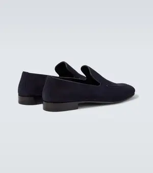 Manolo Blahnik Truro Suede Loafers - Blue
