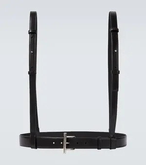 Alexander McQueen T-bar Harness Leather Belt - Black