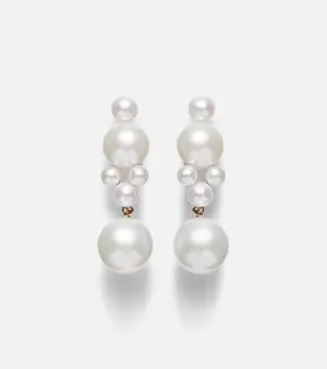 Sophie Bille Brahe Luna 14kt Gold Earrings With Freshwater Pearls - White