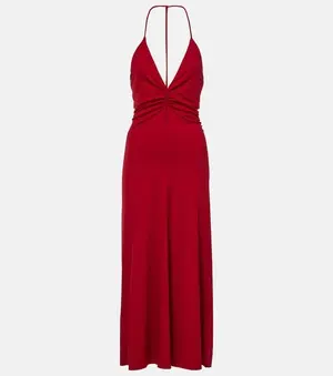 Victoria Beckham Gathered Midi Dress - Red