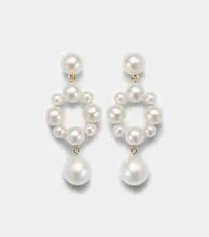 Sophie Bille Brahe 14kt Yellow Earrings With Freshwater Pearls - Gold
