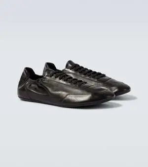 Prada Collapse Leather Sneakers - Black