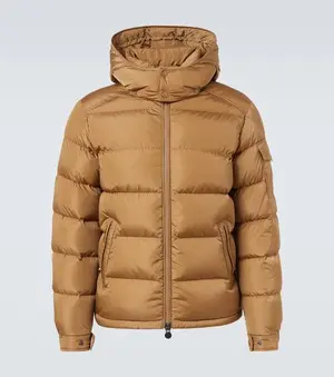 Moncler Maya Logo Down Jacket - Brown