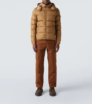 Moncler Maya Logo Down Jacket - Brown