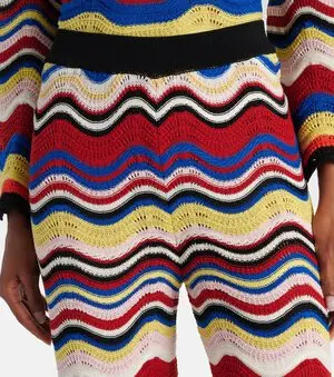 La DoubleJ Chevron Crochet Wide-leg Pants