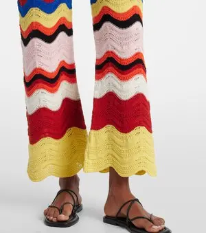 La DoubleJ Chevron Crochet Wide-leg Pants
