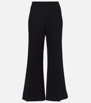 Khaite Walter Cotton Canvas Flared Pants - Black