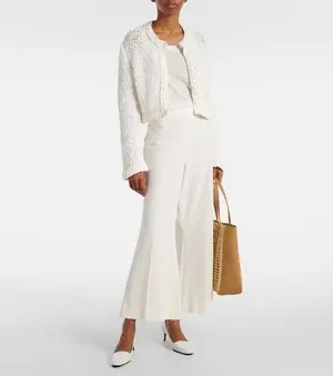 Khaite Walter Cotton Canvas Flared Pants - White