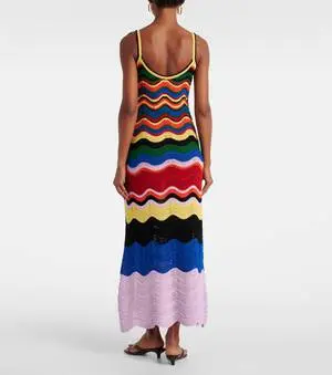 La DoubleJ Chevron Crochet Cotton Maxi Dress